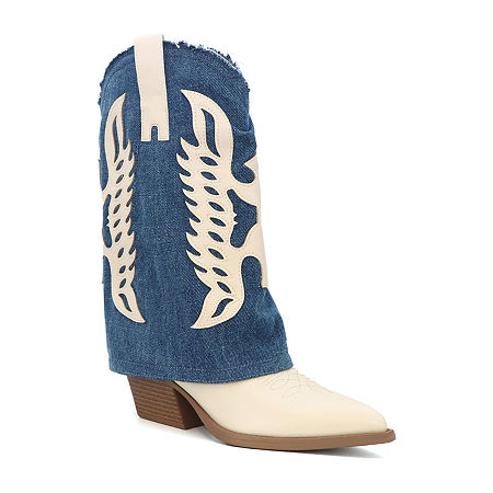 Click here for Yoki Womens Block Heel Cowboy Boots  7 1/2 Medium... prices
