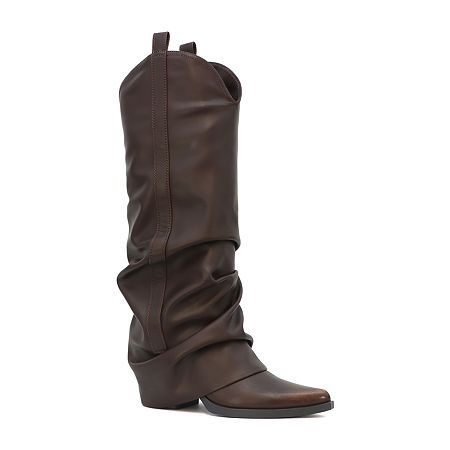 Click here for Yoki Womens Block Heel Slouch Boots  10 Medium  Br... prices