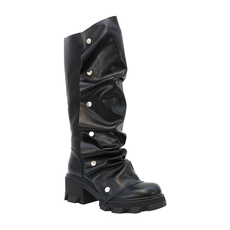 Click here for Yoki Womens Flat Heel Slouch Boots  7 Medium  Blac... prices