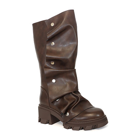 Click here for Yoki Womens Flat Heel Slouch Boots  7 Medium  Brow... prices