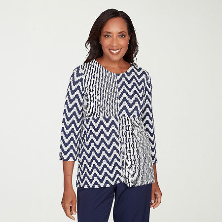 Click here for Alfred Dunner Saratoga Springs Womens Crew Neck 3/... prices