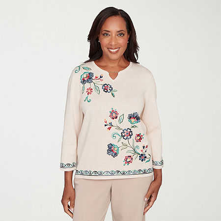 Click here for Alfred Dunner Saratoga Springs Womens Crew Neck 3/... prices