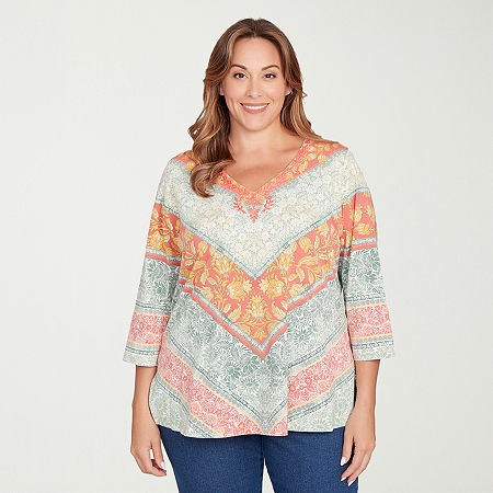 Click here for Alfred Dunner Vienna Womens Plus V Neck 3/4 Sleeve... prices