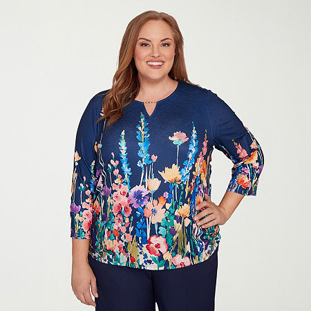 Click here for Alfred Dunner Saratoga Springs Womens Plus Crew Ne... prices