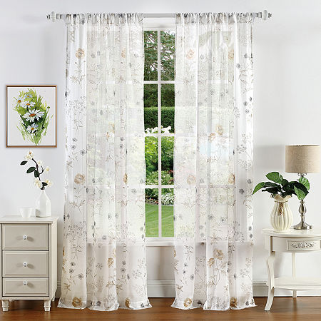 Click here for Martha Stewart Garden Print Semi-Sheer Set of 2 Cu... prices
