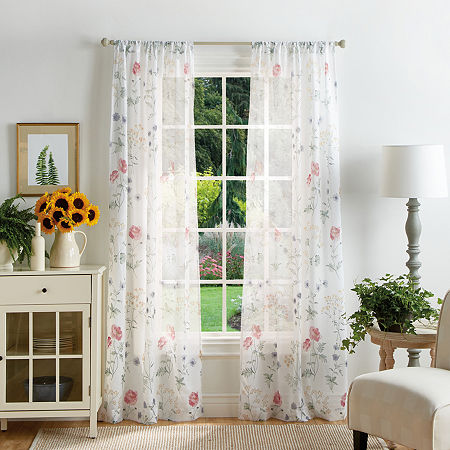 Click here for Martha Stewart Garden Print Semi-Sheer Set of 2 Cu... prices