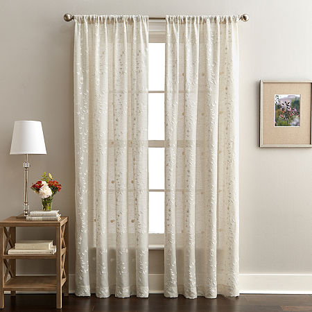 Click here for CHF Lynette Rod Pocket Semi-Sheer Single Curtain P... prices
