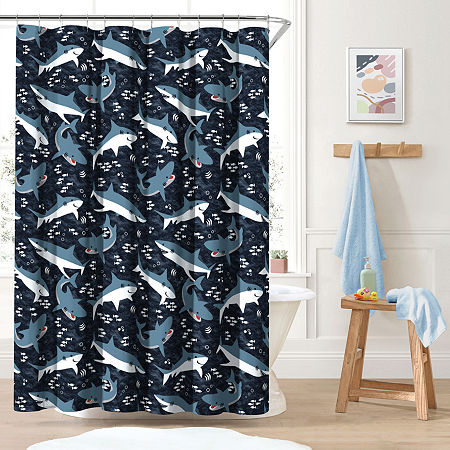 Dream Factory Sharks Shower Curtain  72 x 72 - Blue