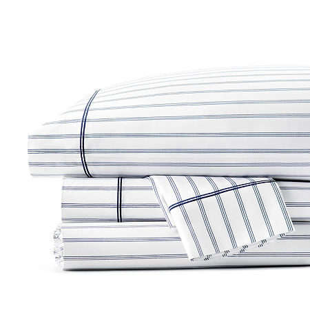 Fieldcrest 400tc Classic Chain Stripe Pillowcase  One Size  Blue