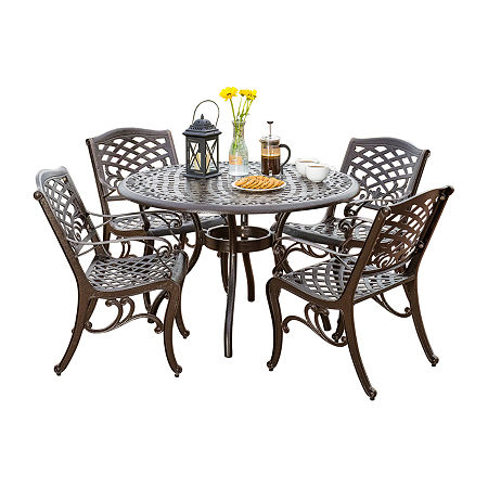 Click here for Hallandale 5-pc. Circle Dining Set  One Size  Brow... prices