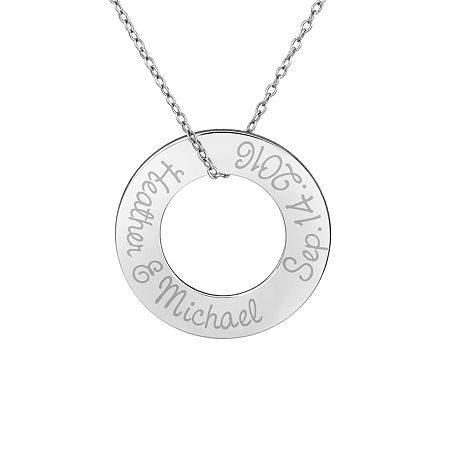 Click here for Personalized Sterling Silver 26mm Circle Couples N... prices