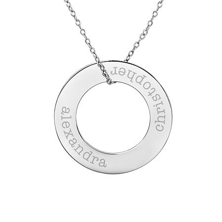 Click here for Personalized Sterling Silver 29mm Circle Couples N... prices