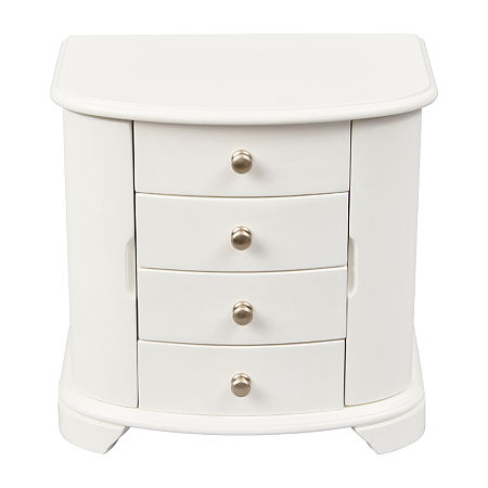 Mele & Co. Kaitlyn Upright Musical Wooden Jewelry Box - White