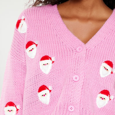 Forever 21 Santa Womens V Neck Long Sleeve Button Cardigan Juniors ...