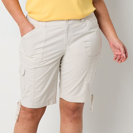 Click here for St. Johns Bay Womens 11 1/2 Mid Rise Plus Bermuda... prices