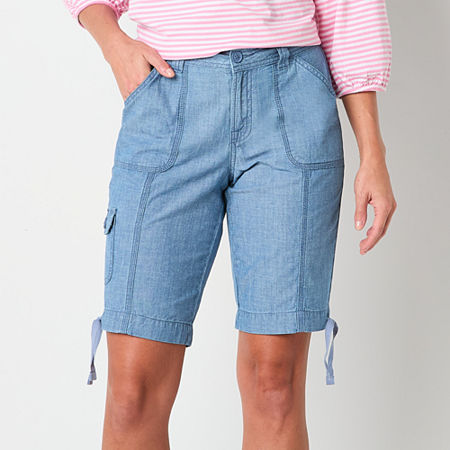 Click here for St. Johns Bay Womens 11 1/2 Mid Rise Cargo Short... prices