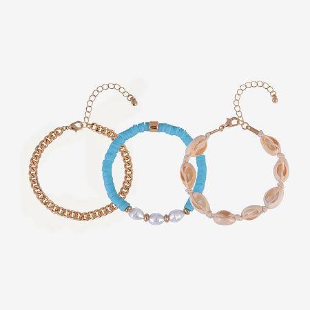 Click here for Arizona Gold Tone Cowrie Shell Womens 3-pc. Bracel... prices