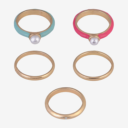 Click here for Arizona Gold Tone Womens Simulated Pearl Ring Set... prices