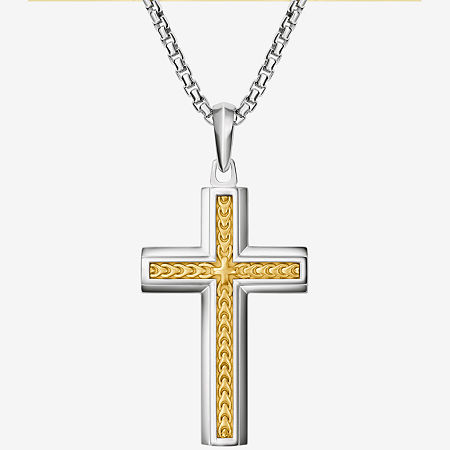 Click here for Bulova Mens Stainless Steel Cross 24 Inch Pendant... prices