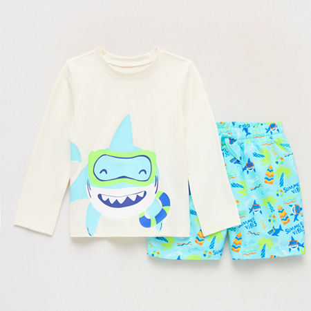 Click here for Okie Dokie Toddler Boys Floral 2-pc. Rash Guard Se... prices