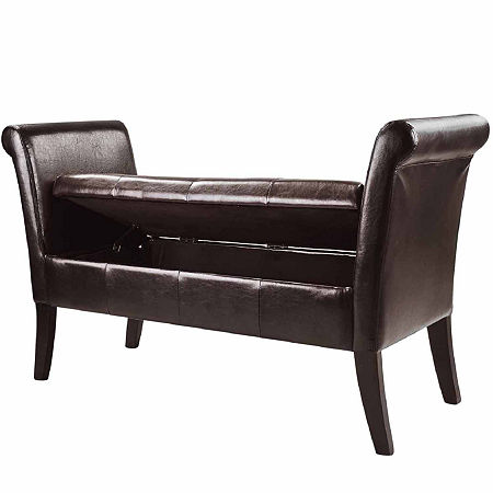 Click here for Antonio Rolled-Arm Storage Bench  One Size  Brown prices