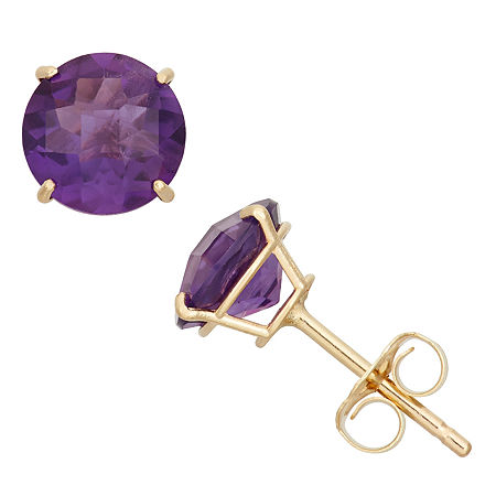 Click here for Genuine Purple Amethyst 10K Gold 6mm Stud Earrings... prices