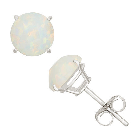 Click here for Lab Created White Opal 10K Gold 6mm Stud Earrings... prices