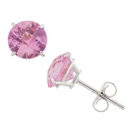 Click here for Lab Created Pink Sapphire 10K Gold 6mm Stud Earrin... prices