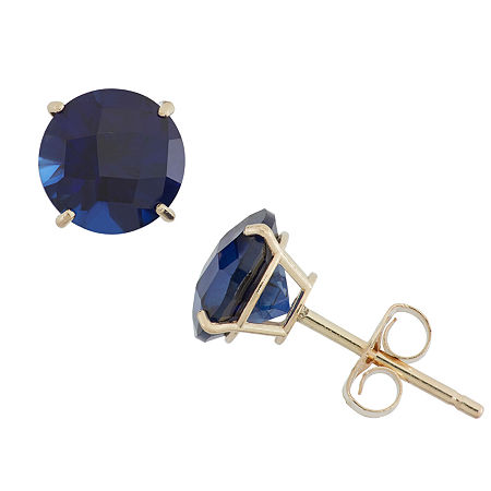 Click here for Lab Created Blue Sapphire 10K Gold 6mm Stud Earrin... prices