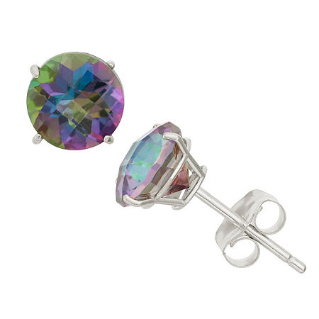 Click here for Genuine Mystic Fire Topaz 10K Gold 6mm Stud Earrin... prices
