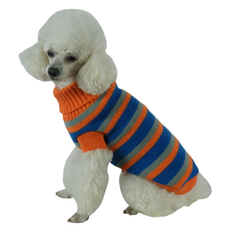 Click here for The Pet Life Heavy Cable Knit Striped Fashion Polo... prices