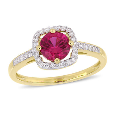 Womens 1/7 CT. T.W. Lab Created Red Ruby 10K Gold Cocktail Ring - JCPenney