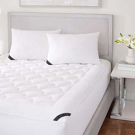 J Queen New York Royalty Allergen Barrier 233 Thread Count Cotton Top Mattress Pad  Full - White