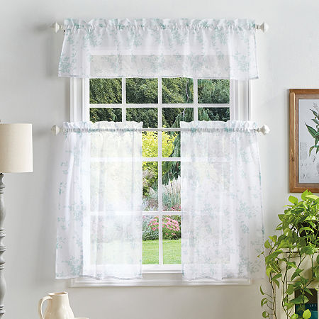 Click here for Martha Stewart Bellefield Floral Sheer 3-pc. Rod P... prices