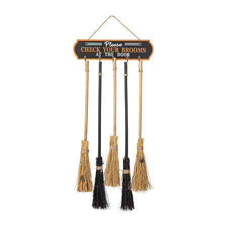 Click here for Glitzhome 42 Wooden Brooms Parking Decor Halloween... prices