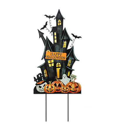 Click here for Glitzhome 32 Metal Haunted House Yard Stake Hallow... prices