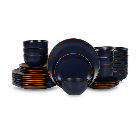 Stone Lain Brasa 32 Pc. Dinnerware Set  Service for 8 - Blue