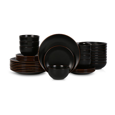 Stone Lain Brasa 32 Pc. Dinnerware Set  Service for 8 - Black