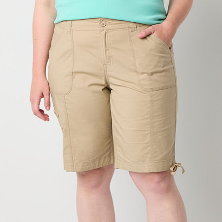 Click here for St. Johns Bay Womens 11 1/2 Mid Rise Plus Bermuda... prices
