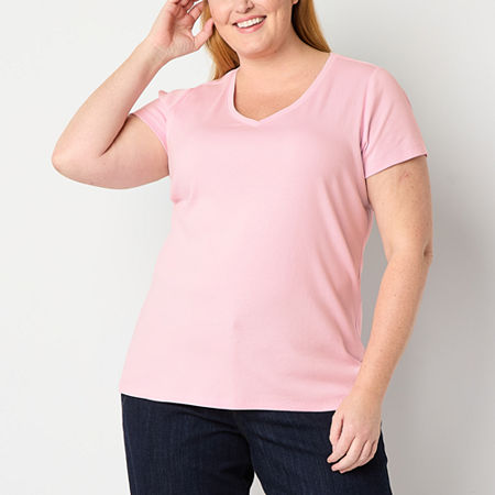 Click here for St. Johns Bay Womens V Neck Short Sleeve Plus T-Sh... prices
