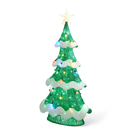 Click here for Glitzhome 56.25 Lighted Mesh Tree Christmas Yard A... prices