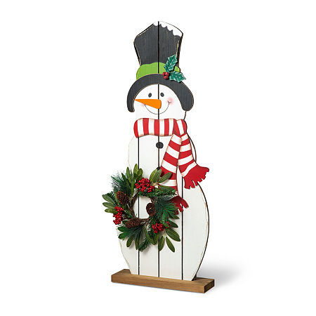 Click here for Glitzhome 36 Snowman With Floral Wreath Christmas... prices