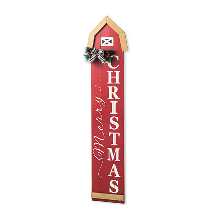 Click here for Glitzhome 42 Wooden House Shape Christmas Porch Si... prices