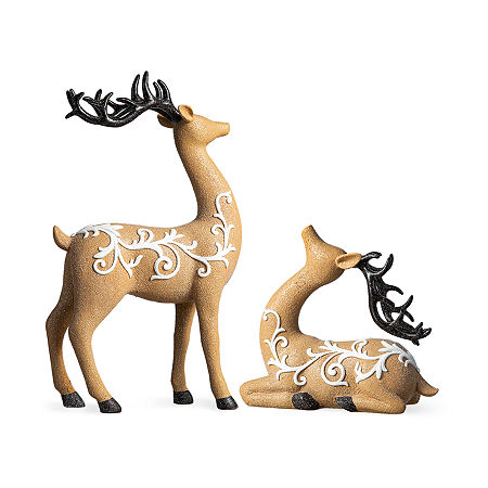 Click here for Glitzhome Resin Reindeer 2-pc. Christmas Tabletop... prices