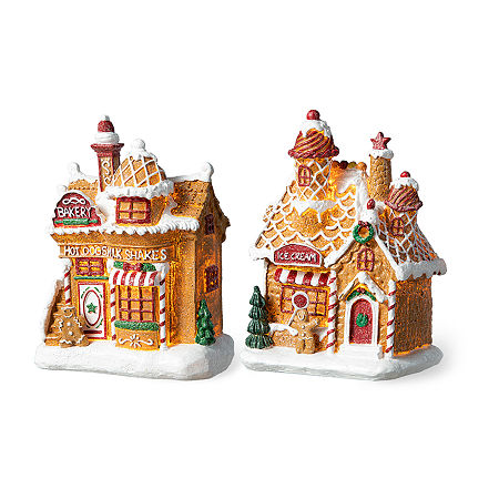 Click here for Glitzhome 7.25 Lighted Gingerbread House Christmas... prices