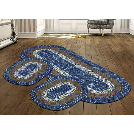 Click here for Better Trends Country Stripe Braided 3 Pc Oval Rug... prices