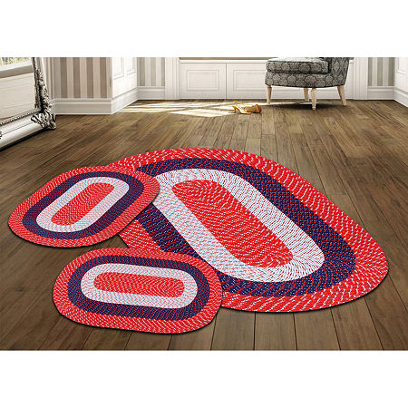 Click here for Better Trends Country Stripe Braided 3 Pc Oval Rug... prices