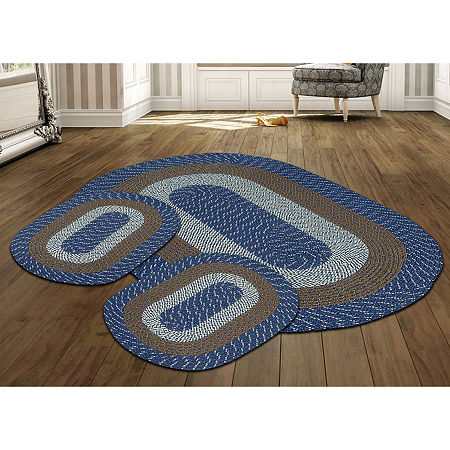 Click here for Better Trends Country Stripe Braided 3 Pc Oval Rug... prices