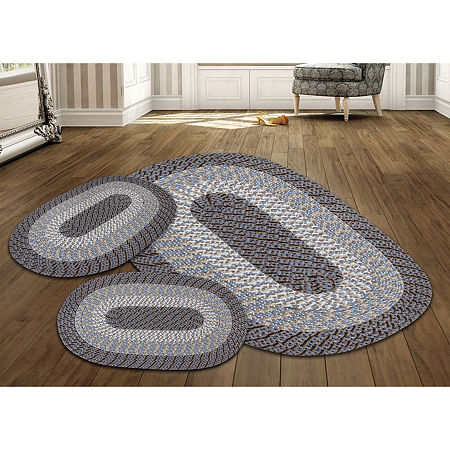 Click here for Better Trends Country Stripe Braided 3 Pc Oval Rug... prices