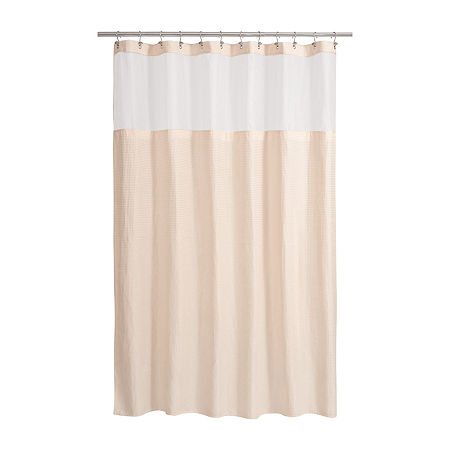 Awesome Home Textured Waffle Weave with Snap In Liner and 12 Hooks  71X72 - Water rose